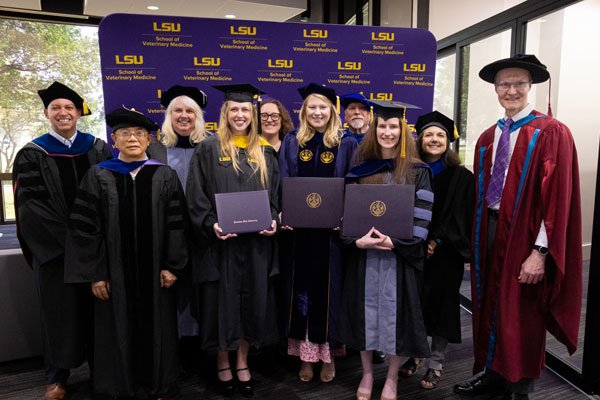 LSU School of Veterinary Medicine conferred four advanced degrees